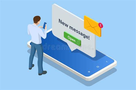 Isometric Reminder Concept Smartphone With Alarm Clock Reminder
