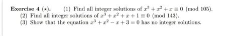 solved exercise 4 1 find all integer solutions of x3