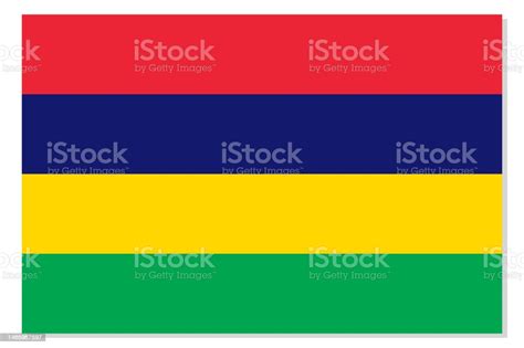 Flag Of Mauritius Mauritian National Symbol In Official Colors Template