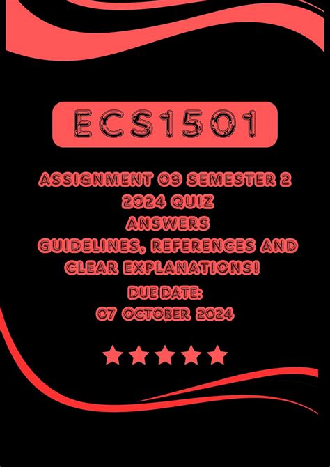ecs1501 assignment 9 semester 2 quiz answers 2024 {due date 7 october