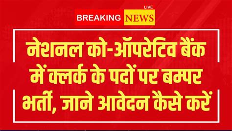 National Co Operative Bank NCBL Clerk Recruitment 2024 नशनल क