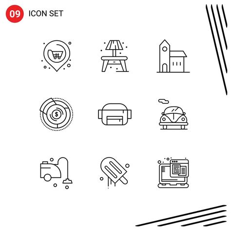 User Interface Pack Of 9 Basic Outlines Of Bag Financial Christian