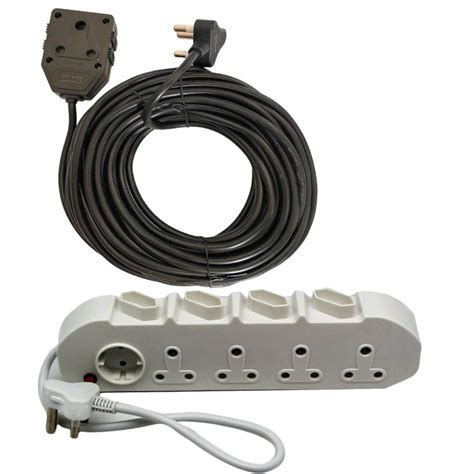 9 Way Multi Plug Power Adaptor And Black 20m Extension Cord Shop Today Get It Tomorrow