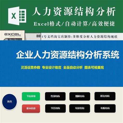 行政人事 企業人力資源結構分析系統excel模板 張表格全自動多維度分析 蝦皮購物