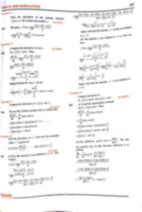 Solution Limits And Derivatives Maths Class 11 Solved Questions And