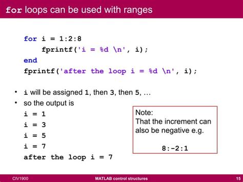 Loops In Matlab Ppt