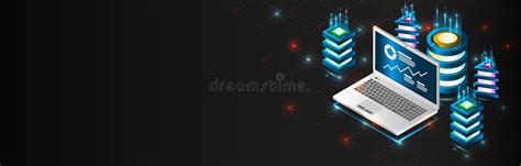 technology concept for data center with server or hosting binary code