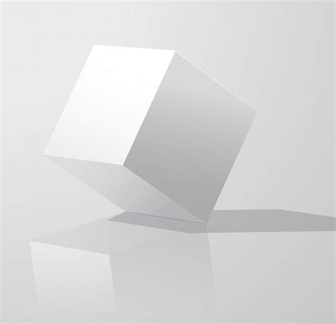 Premium Vector White Cube With Shadows Isolated On White