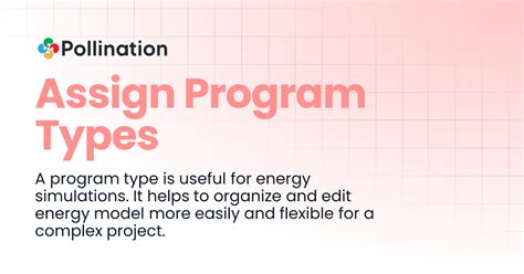 Assign Program Types Pollination Docs
