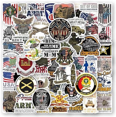 50 Pcs Us Army Stickers United States Army Pride