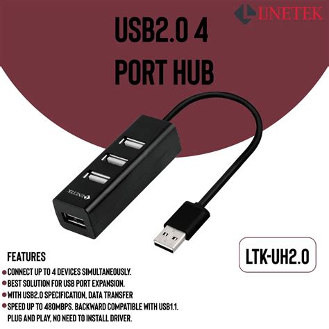 Black Powe And Data 4 Port Usb 2 0 Hub Model Name Number Ltk Uh2 0 At Best Price In Gurugram