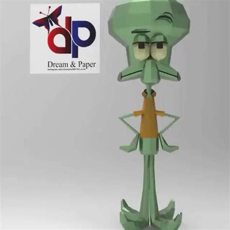 Squidward J Q Tentacles Spongebob Squarepants Papercraft Pdf Template Diy 3d Model Fanart