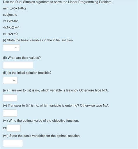 Solved Use The Dual Simplex Algorithm To Solve The Linear