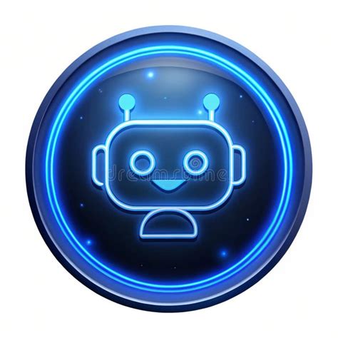 Futuristic Ai Chatbot Icon With Glowing Effects Stock Illustration