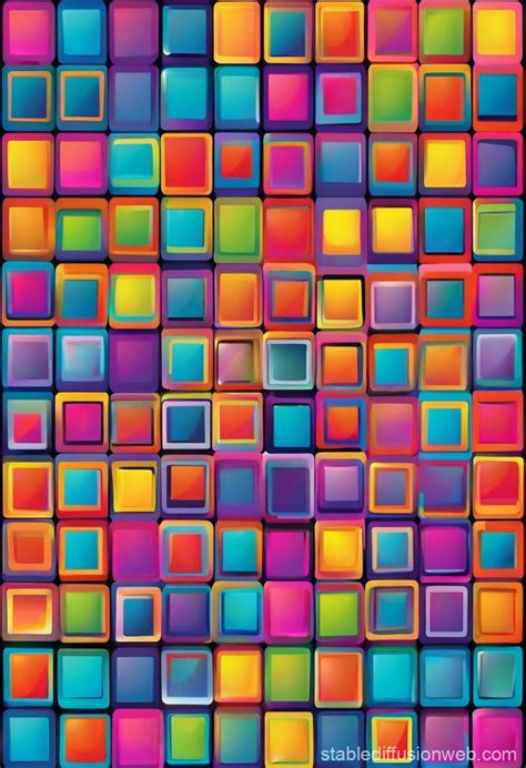 Colorful Vector Art Grid Stable Diffusion Online