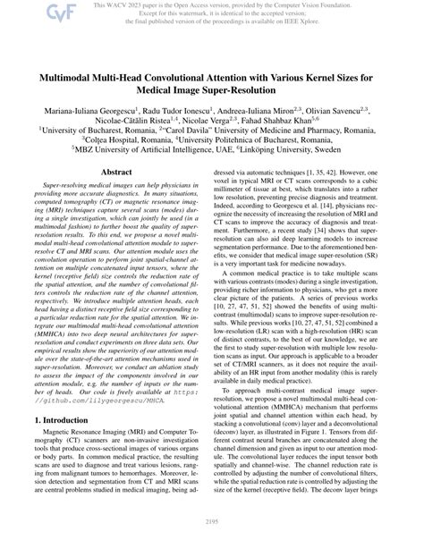 Pdf Multimodal Multi Head Convolutional Attention With Various Kernel Sizes For Medical Image