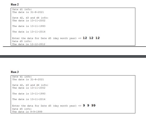 Solved In The Main Function A Create A Date Object Chegg