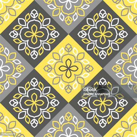 회색과 노란색 고급 장식 매끄러운 패턴 전통 터키어 인도 모티브 직물과 직물 벽지 포장 또는 원하는 아이디어에 적합합니다 0명에 대한 스톡 벡터 아트 및 기타 이미지