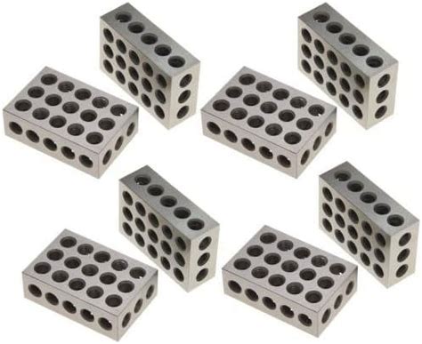 Blocks Matched Pair Hardened Steel 23 Holes 1x2x3 123 Set Precision Machinist Milling 4