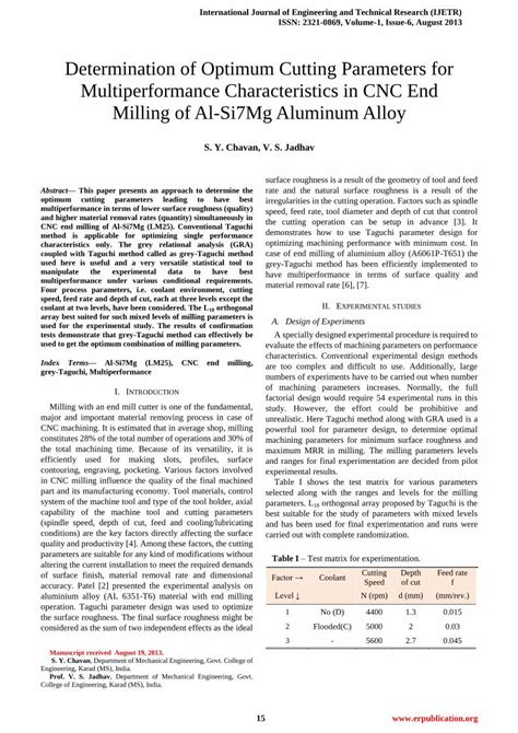 pdf determination of optimum cutting parameters for multiperformance