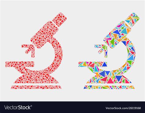 Microscope Mosaic Icon Triangles Royalty Free Vector Image