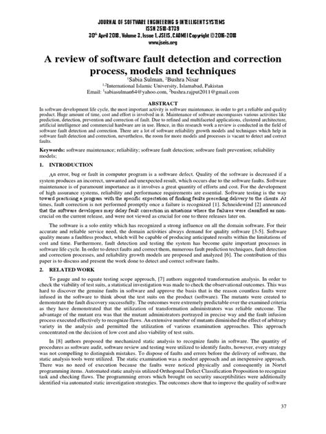a review of software fault detection and correction process models and