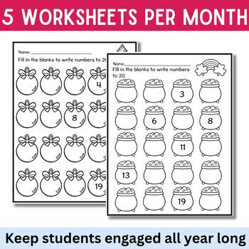 Writing Numbers To Write Yearlong Resource TPT