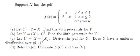 Suppose X Has The Pdf F X X2x00x11 Chegg Com