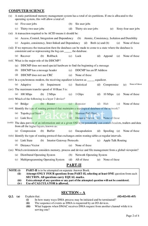 CSS Past Paper Computer Science CSS Past Paper Computer Science