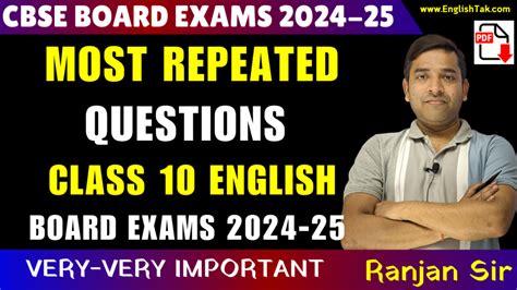 English Most Repeated Questions Class 10 Cbse Archives English