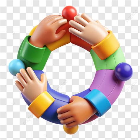 Unity Symbol 3d Render Of Interconnected Hands 3dunity Collaboration