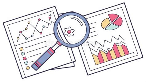 Magnifying Glass On Line Graph Trend Analysis Tool Vector Design Generative Ai Stock Vector