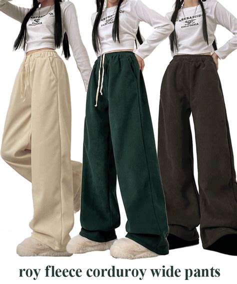 묶음할인 양털안감사이즈선택 로이 골덴와이드팬츠 에이블리