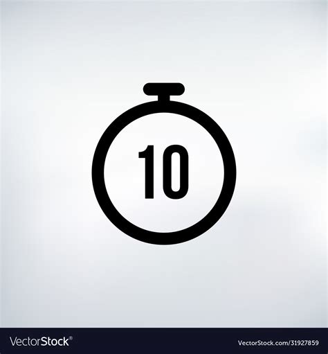 10 Seconds Countdown Timer Icon Set Time Interval Vector Image