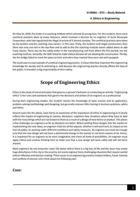 ETC GTU Study Material Notes Units Ethics In Engineering On May Fire