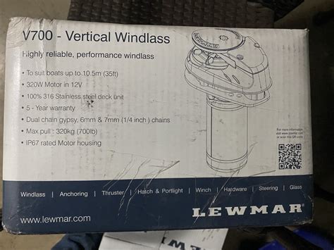 Southern California Sold Lewmar V700 Vertical Windlass New In The