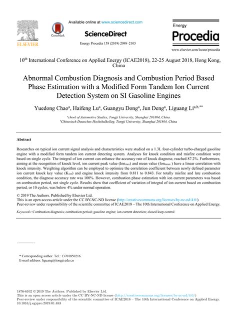 Pdf Abnormal Combustion Diagnosis And Combustion Period Based Phase Estimation With A Modified