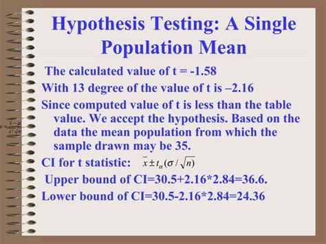 Normal And T Test Confidence Interval Ppt