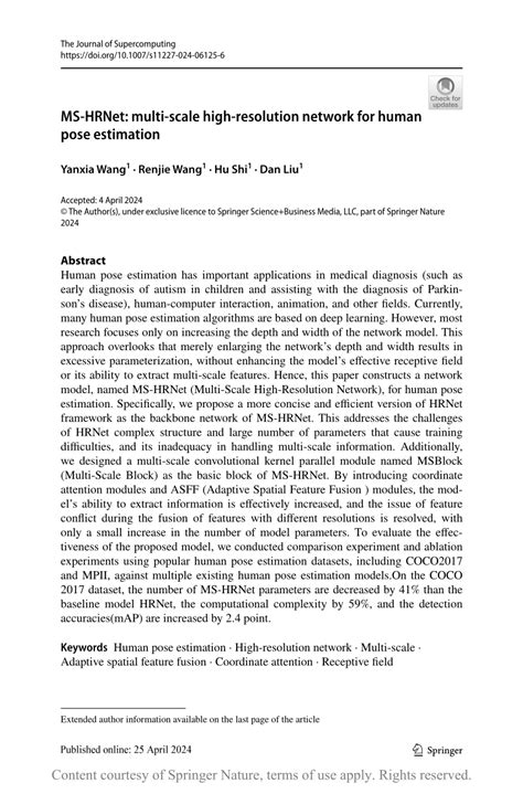 Ms Hrnet Multi Scale High Resolution Network For Human Pose Estimation