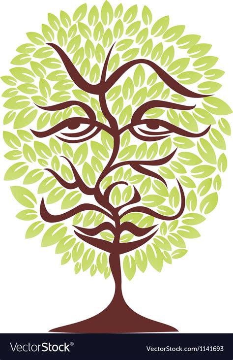 Tree Face Royalty Free Vector Image VectorStock