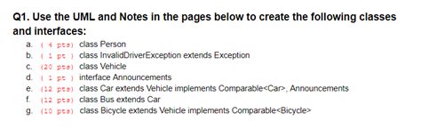 Solved A Q1 Use The Uml And Notes In The Pages Below To