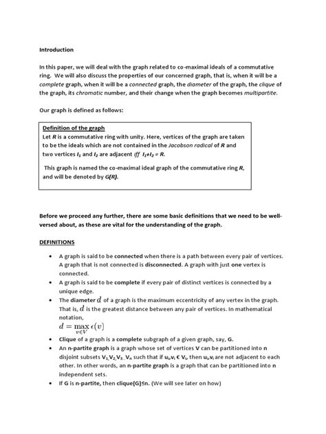 Complete Graph When It Will Be A Connected Graph The Diameter Of The Graph The Clique Of