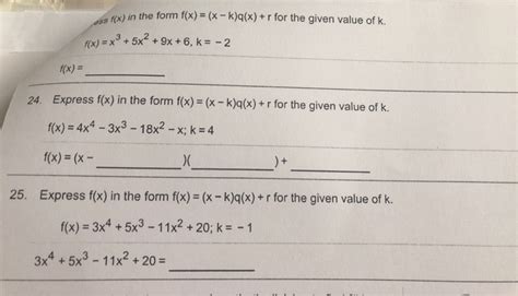 solved es f x in the form f x x k q x r for the