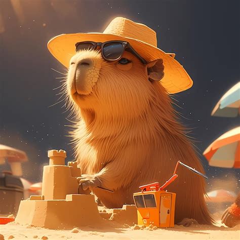 Premium Photo Sunny Beach Hamster Adventure