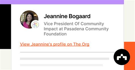 Jeannine Bogaard Vice President Of Community Impact At Pasadena