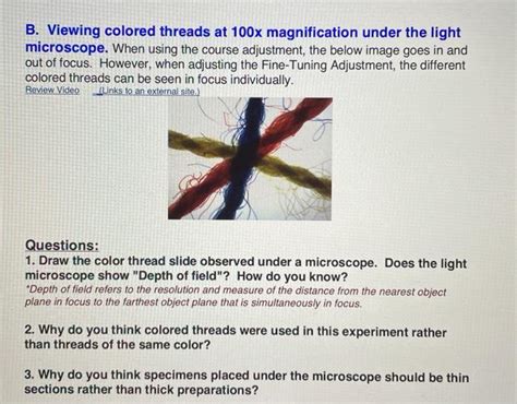 Solved B Viewing Colored Threads At 100x Magnification