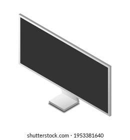 Computer Monitor Isometric View Vector Illustration Stock Vector Royalty Free