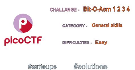 Bit O Asm 1 2 3 4 Picoctf Writeup Unlocking Eax Secrets With X64 Assembly