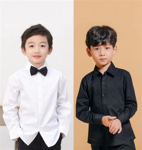 베이직 검정 흰색 긴팔 셔츠 9호 21호 아동 남아 여아 어린이 초등학생 키즈 화이트 블랙 와이셔츠 남방 티몬