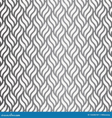 Vector Pattern With Geometric Waves Endless Stylish Texture Ripple Monochrome Background Stock